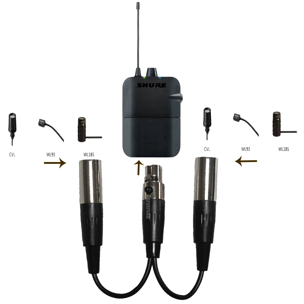 4 pinos ta4f instrumento cabo para shure bodypack transmissor sistema ...