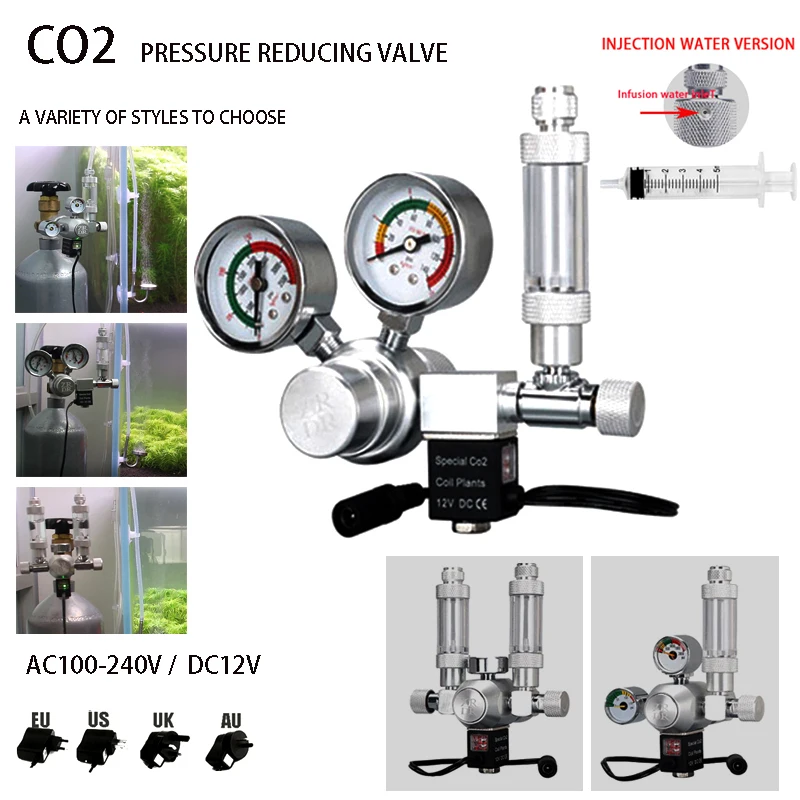 Zrdr Diyaquarium Co2 Regulator, 360° Fine-tuning Valve Bubble Counter ...