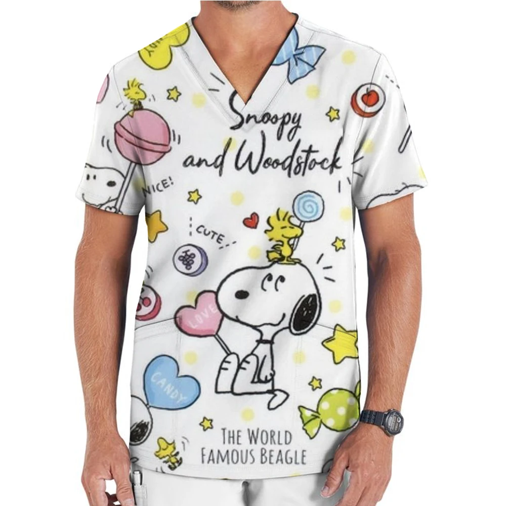 Uniforme de enfermera con estampado de dibujos animados de Snoopy ...