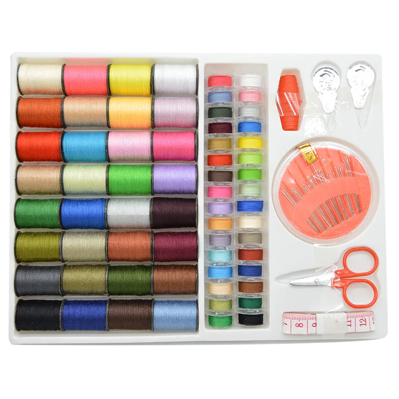 64-Spools-Craft-Scissor-Stitches-Needles-Tools-Sewing-Machine-Accessories-Multicolor-Sewing ...