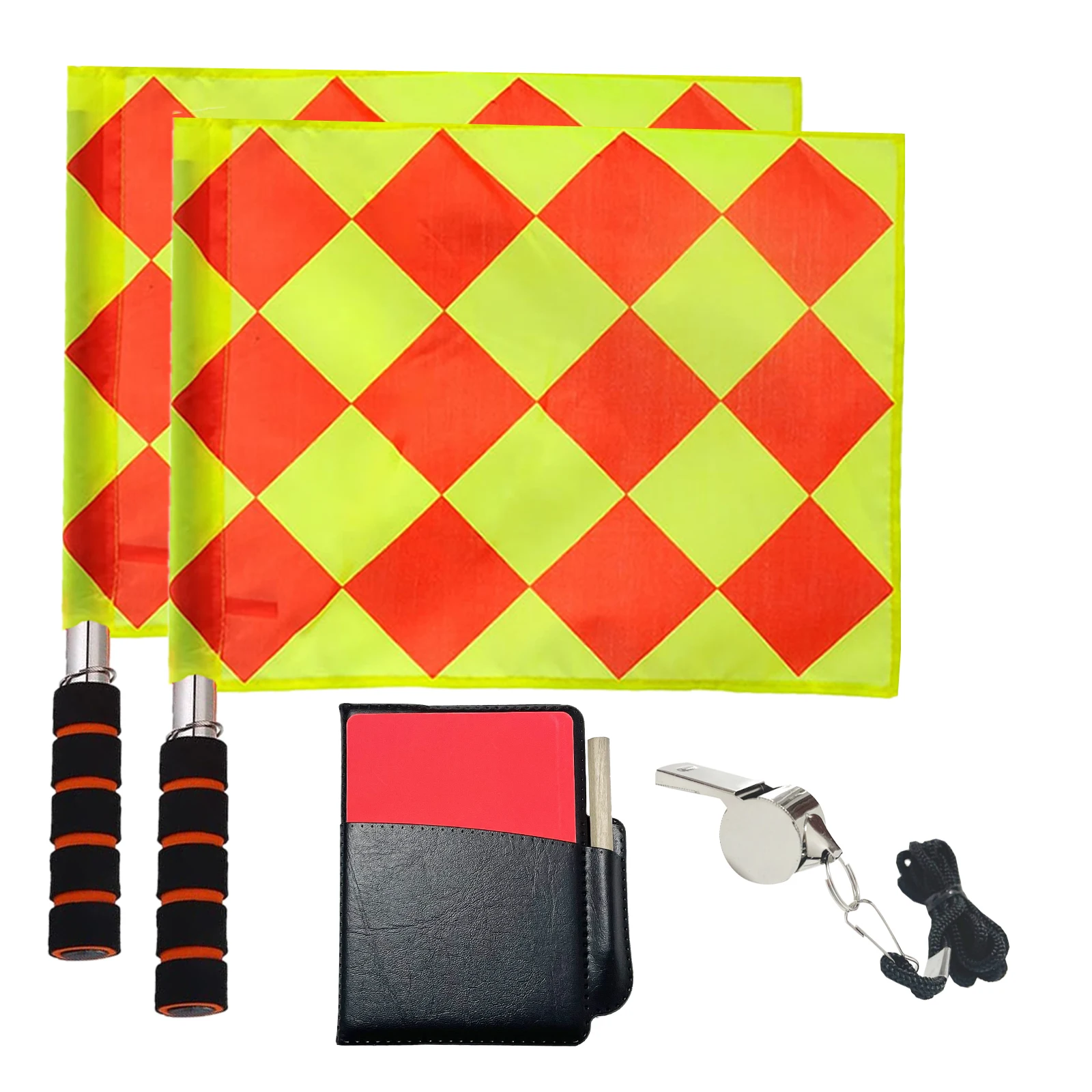 Soccer-Referee-Flag-Set-Match-Football-Linesman-Flags-Red-Yellow-Cards ...