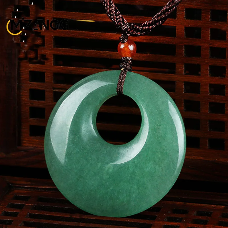 Natural Dongling Jade Peace Buckle Pendant Jadeite Green Raw Stone Men ...
