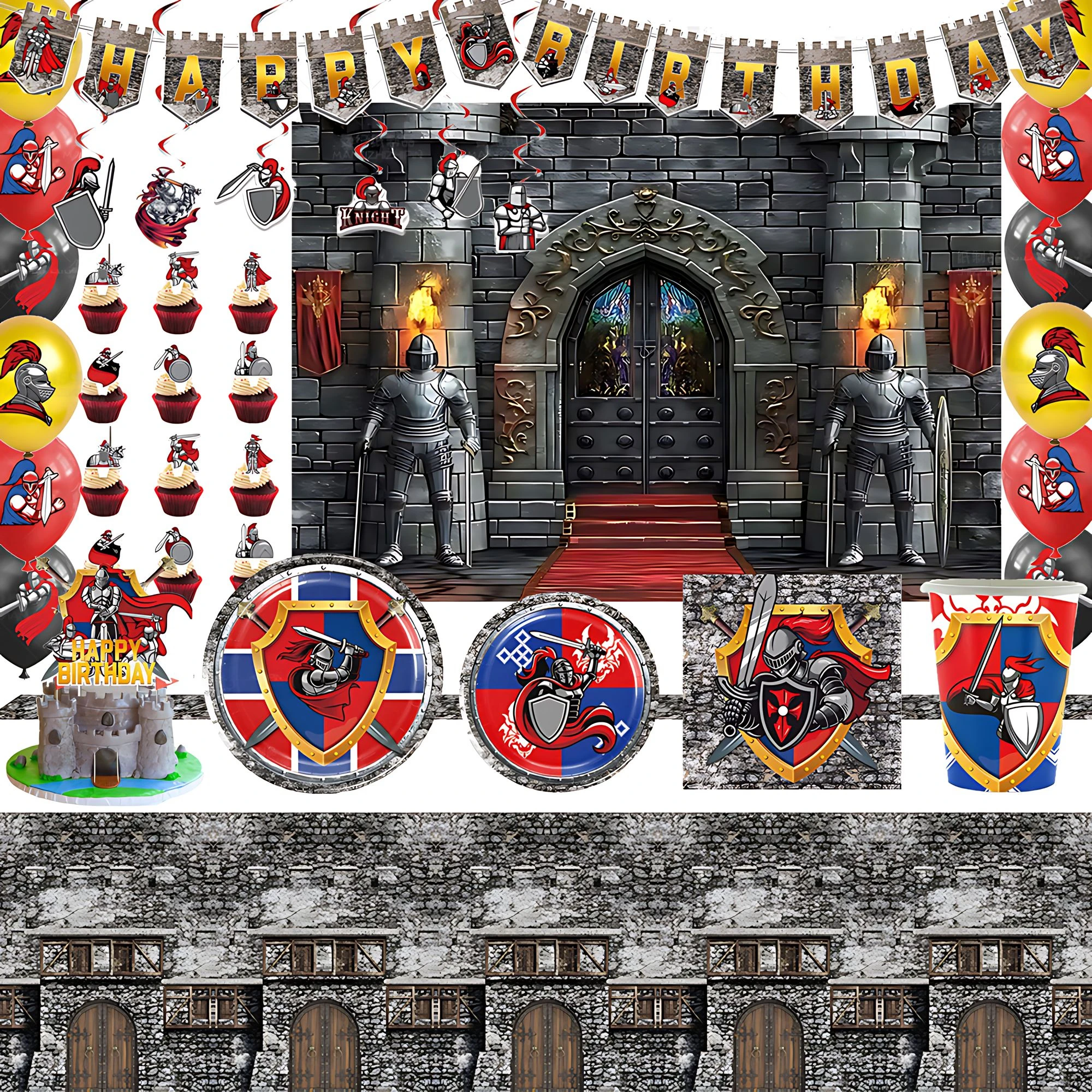 Medieval-Armored-Knight-Theme-Birthday-Party-Disposable-Tableware-Plate ...