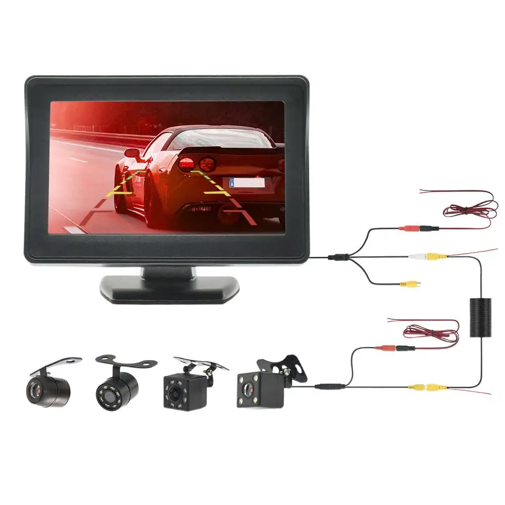 Auto Rückfahr kamera Bildschirm mit Monitor Fahrzeug 9-36V LED HD Rückwärts fahrt mit Bildschirm ...