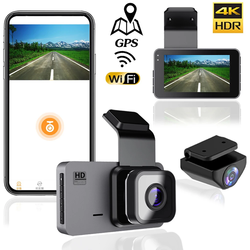 Car-DVR-4K-3840-2160P-GPS-WIFI-Dash-Cam-Vehicle-Camera-Driving-Video ...