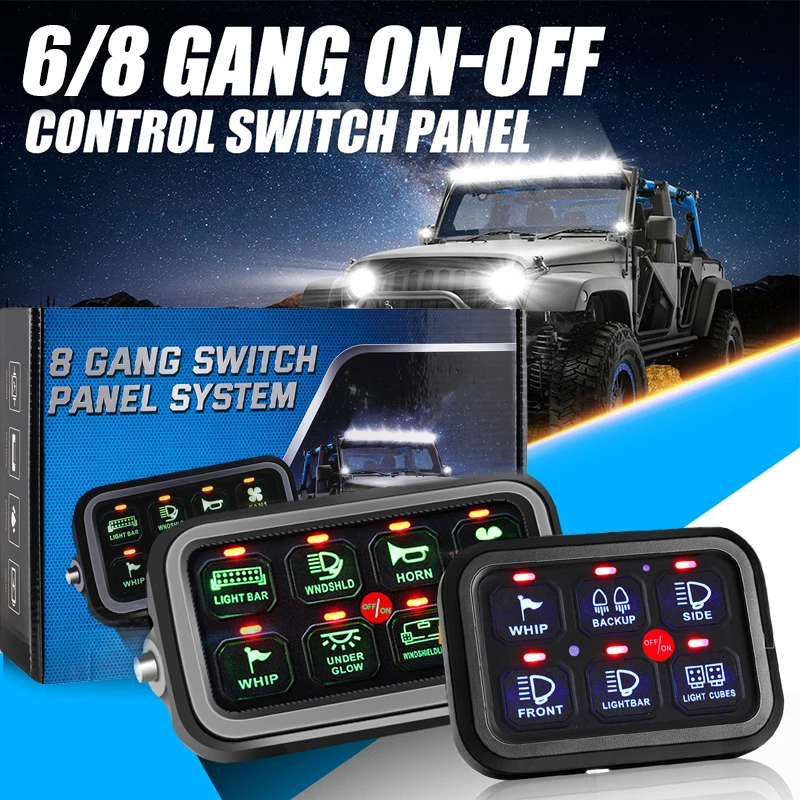 8 Gangs 6 Gang 12v 24v Universal Led Switch Panel On-off Control ...