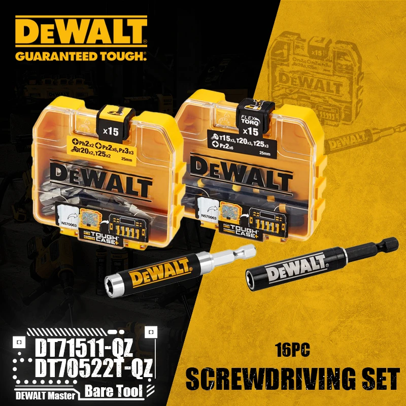 DEWALT DT71511 QZ 16PC ScrewDriving Set Driver DT70522T QZ Extreme ...