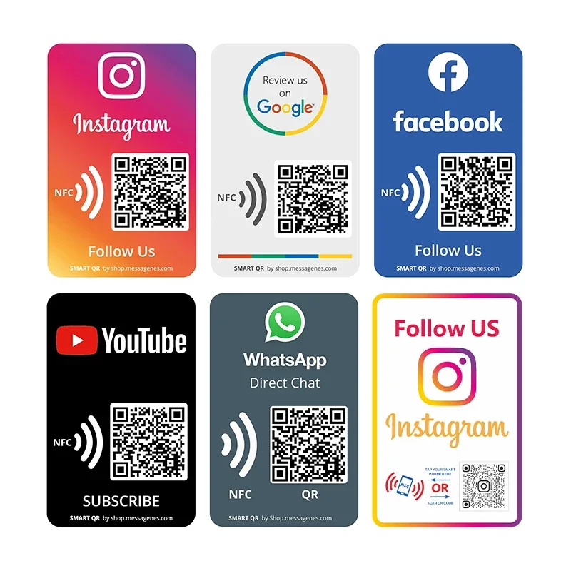 Acrylic-Social-Business-Media-Sign-NFC-Tap-Follow-US-on-Instagram-QR ...