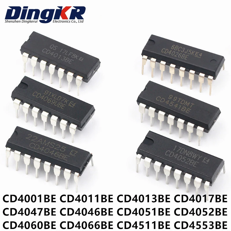 10PCS-Logic-Chip-New-CD4001-DIP16Pins-CD4011-CD4013-CD4015-CD4017-CD4027-CD4046-CD4047-CD4051 ...