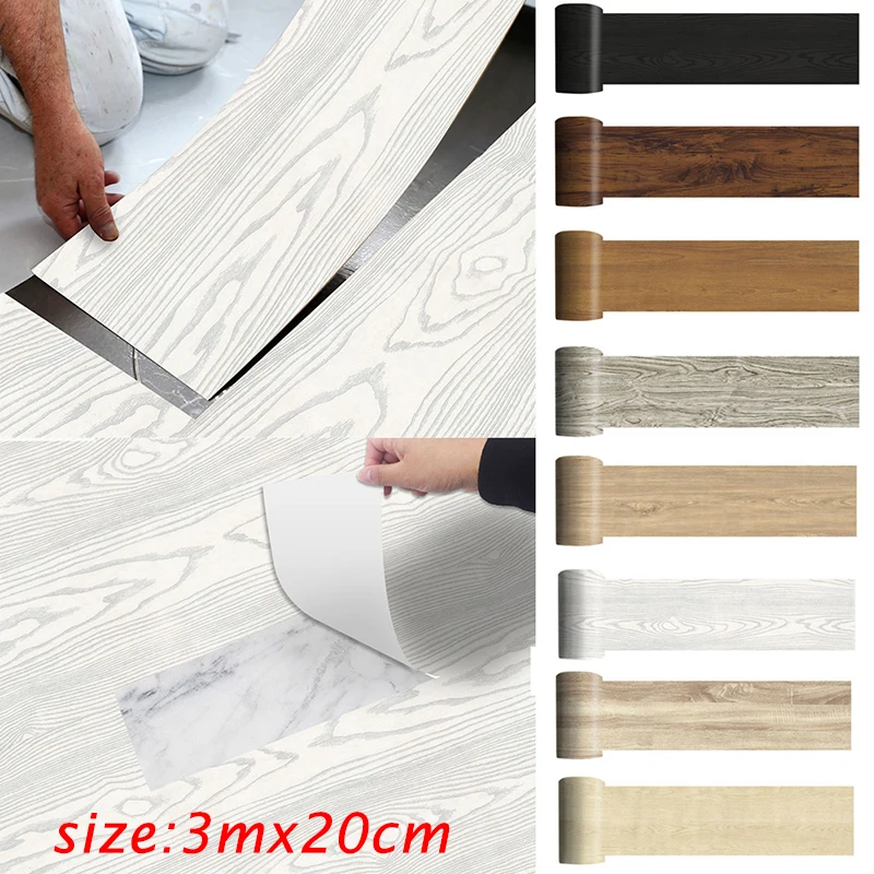 3-1mx20cm-PVC-Self-Adhesive-Waterproof-Floor-Sticker-Wood-Grain-Floor ...