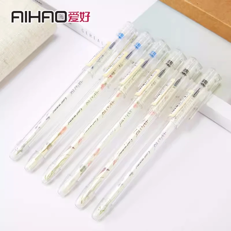 12Pcs-AIHAO-8653-Gel-Pen-0-35mm-Black-Red-Blue-Dark-Blue-Ink-Signature ...