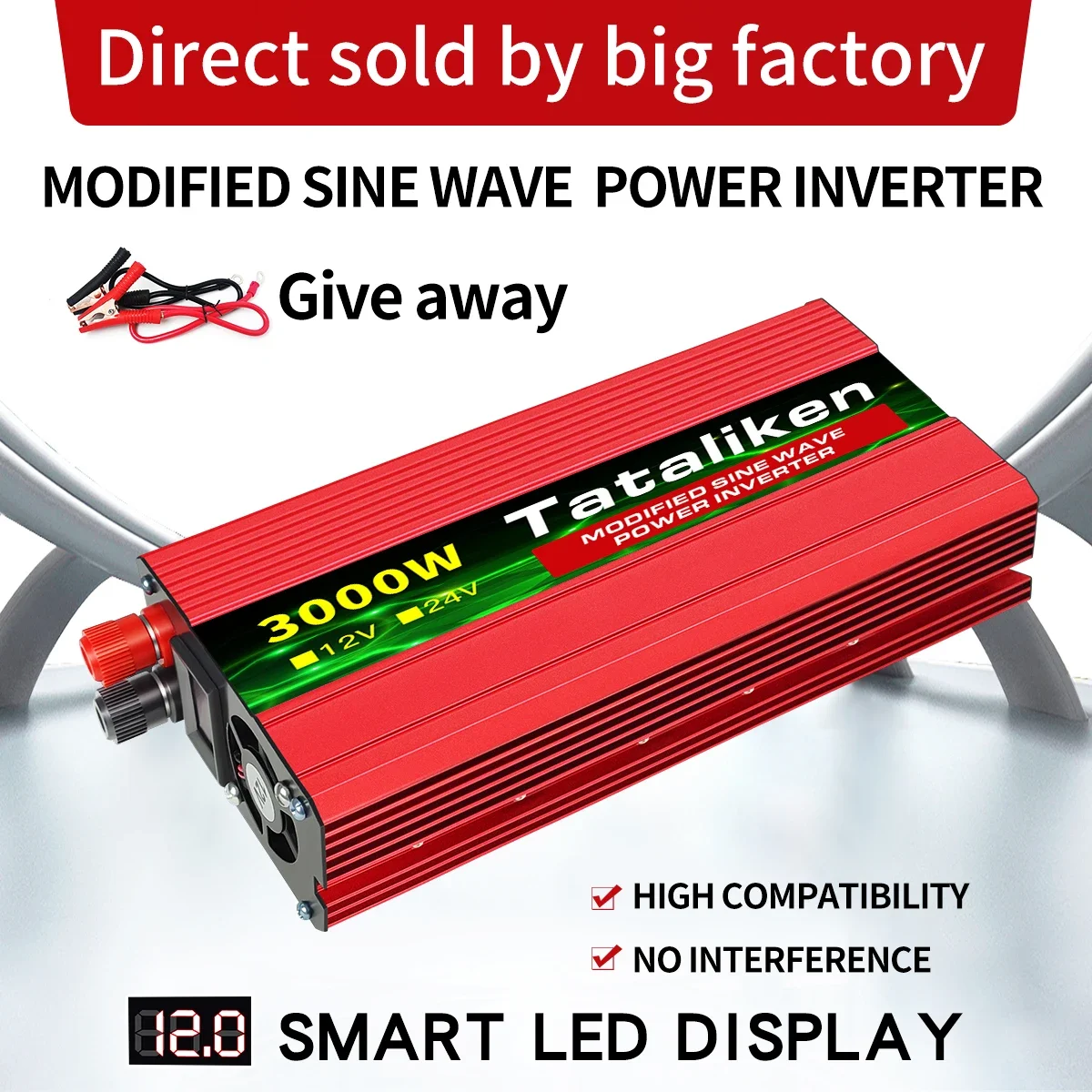 12v-To-220v-Inverter-600W-1500W-2000W-2600W-3000W-4000W-with-Voltage ...