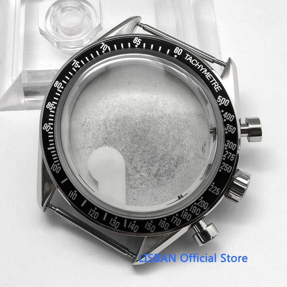 41mm Sterile Silver Watch Case fit VK63 with Chronograph Quartz Movement