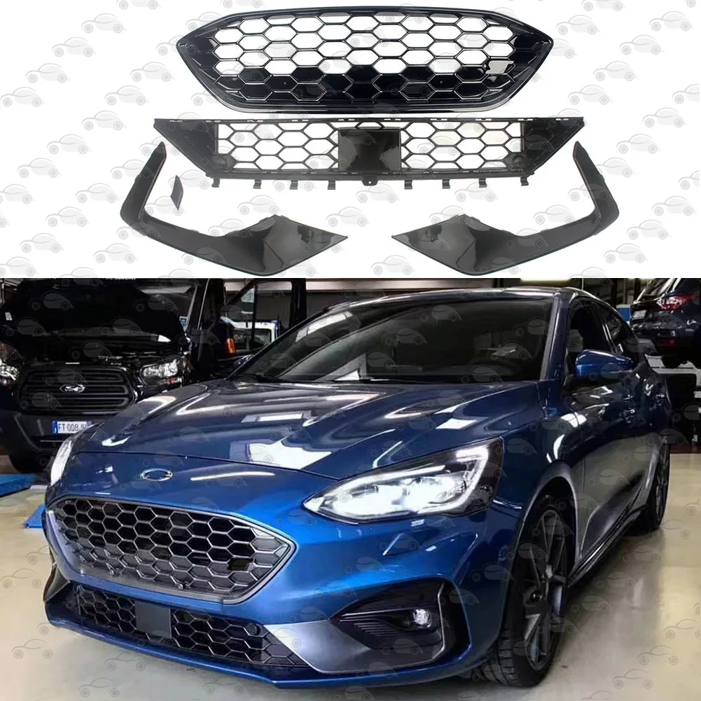 Front-Racing-Billet-Upper-Lower-Bumper-Grille-Facelift-Grill-For-Ford ...