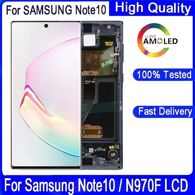 Tested-6-3-SUPER-AMOLED-For-Samsung-Note10-N970F-N970-N9700-LCD-Display ...