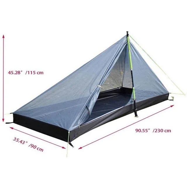 1 Person Hiking Camping Tent Ultralight Rodless Pyramid Tent 4 Season ...