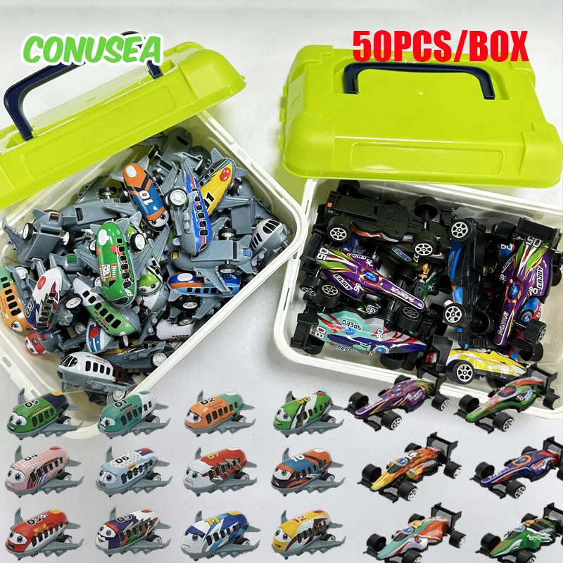 Storage-Box-Toys-Pull-Back-Plane-Racing-Car-Model-Set-12-20-50Pcs ...