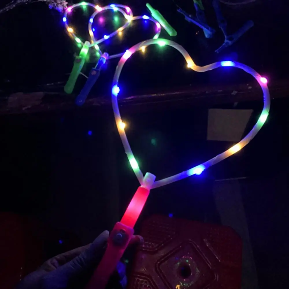 Heart-Shape-LED-Flashing-Light-Up-Stick-Concert-Prop-Glowing-Electronic ...