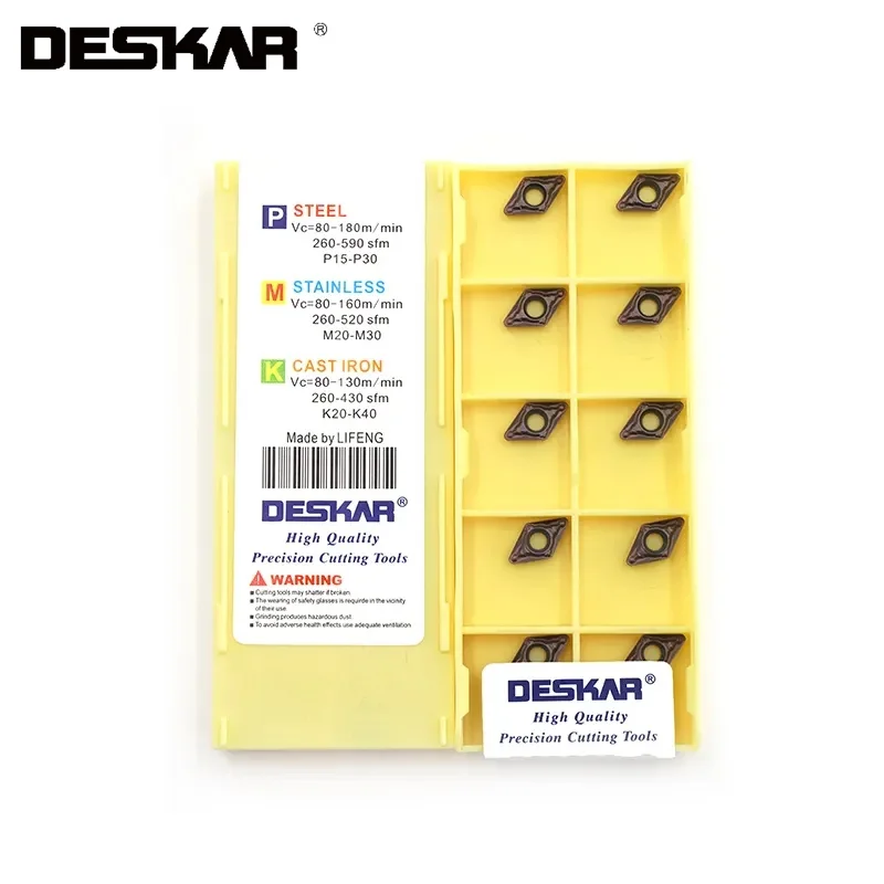 10pcs Deskar Dcmt070204 Dcmt070208 Mv Lf6018 Carbide Inserts Turning Tools Lathe Cutting Tool ...