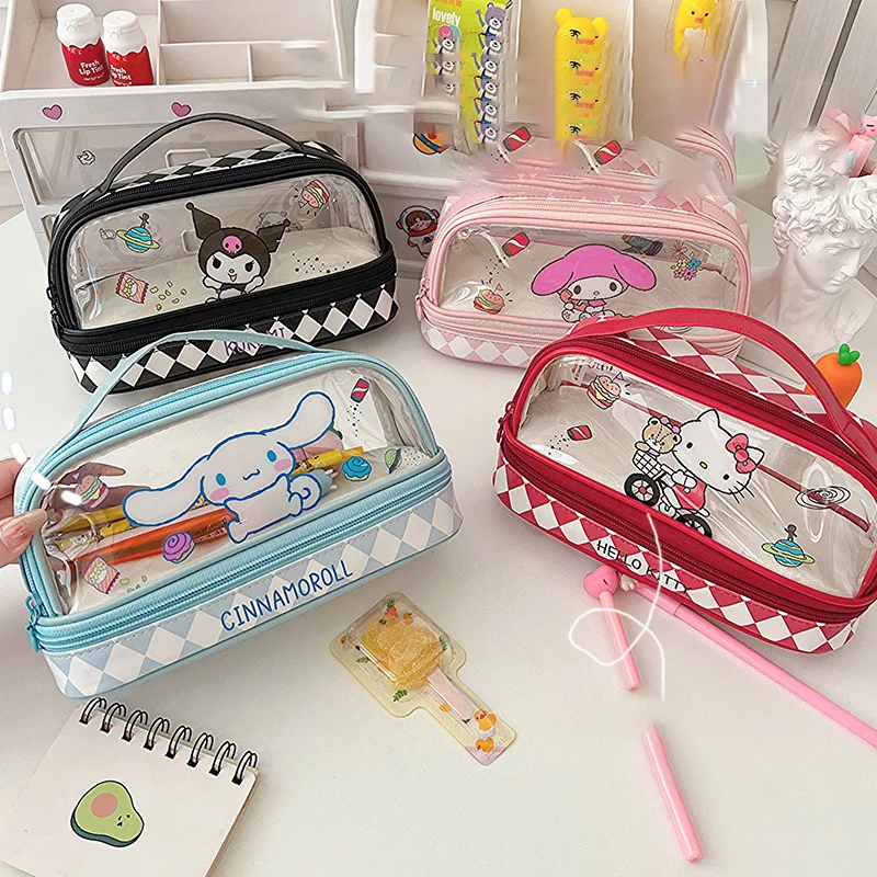 Kawaii Sanrio Anime Pencil Case Cute Hello Kitty Pompompurin Kuromi ...