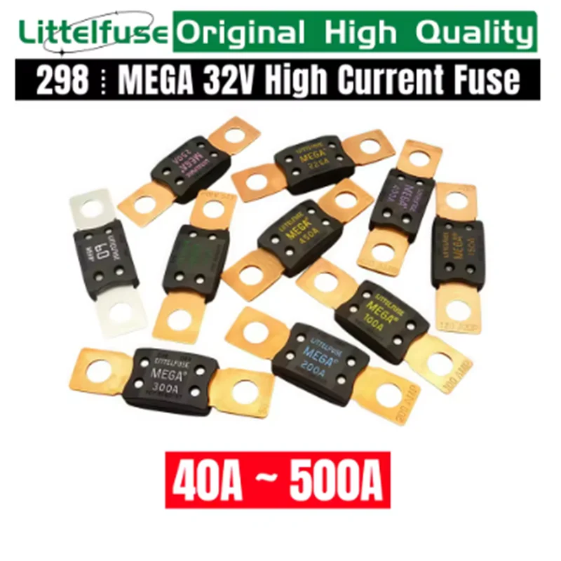 Littelfuse 298 High Current MEGA Fuse 32V 40A 60A 80A 100A 125A 150A ...