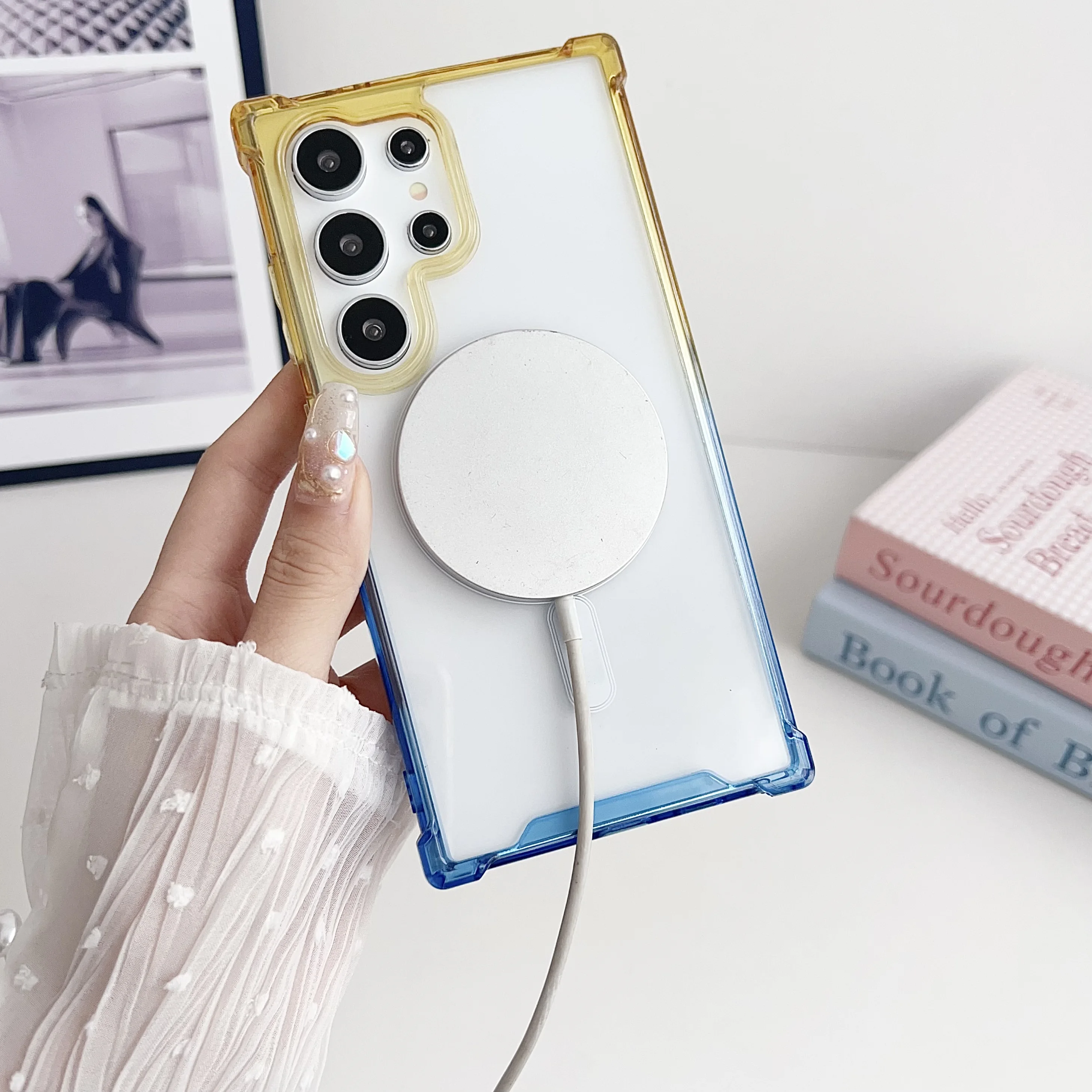 For-Samsung-Galaxy-S24-Ultra-Magsafe-Case-Four-corners-Transparent ...