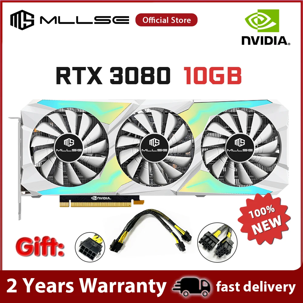 MLLSE 100% New RTX 3080 10GB NVIDIA Game NVIDIA GPU 8Pin+8Pin GDDR6X ...
