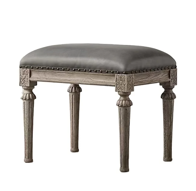 Light Luxury Retro Carved Solid Wood Footstool/shoe Stool - AliExpress 1503