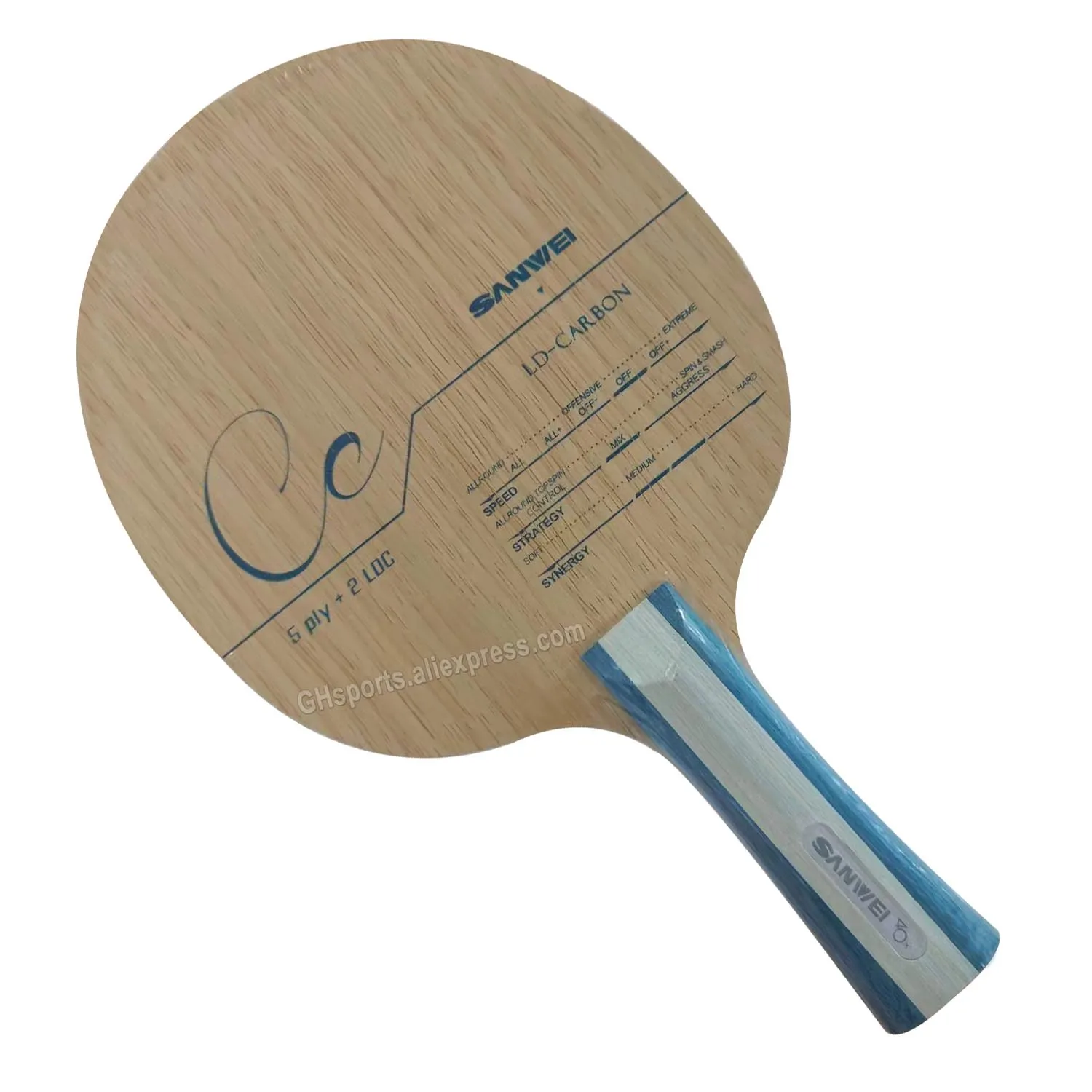 SANWEI CC Table tennis blade 5 wood+2 carbon OFF++ training without box ...