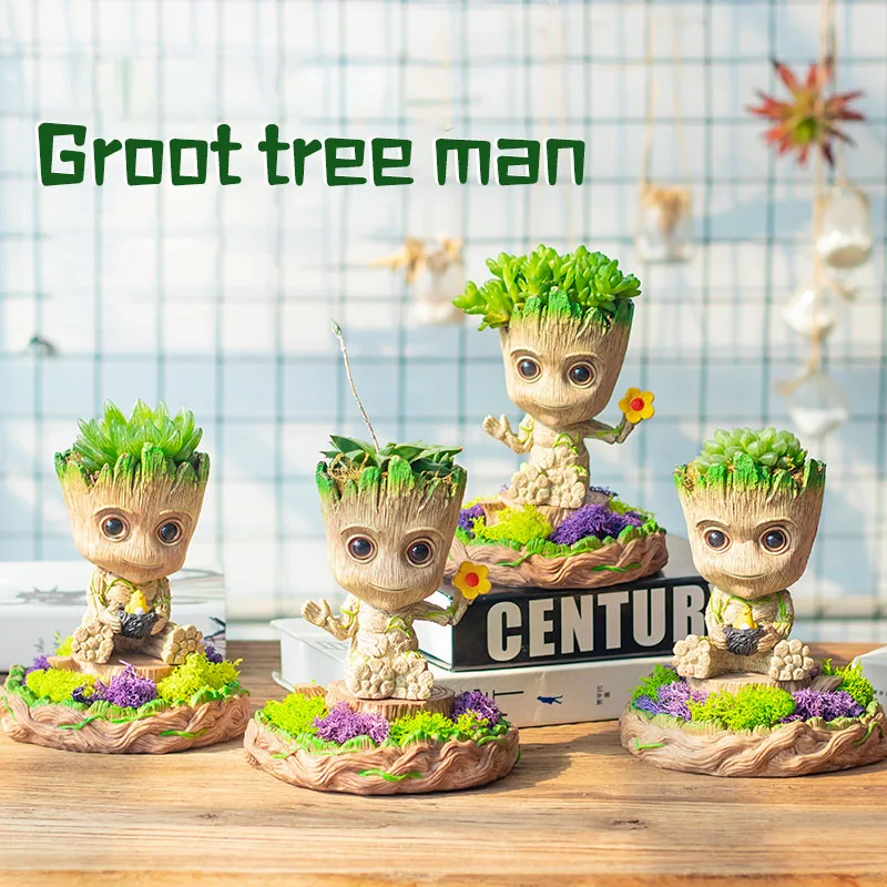 Árbol de bebé para hombre, maceta de flores de jardín, Groot, maceta de ...