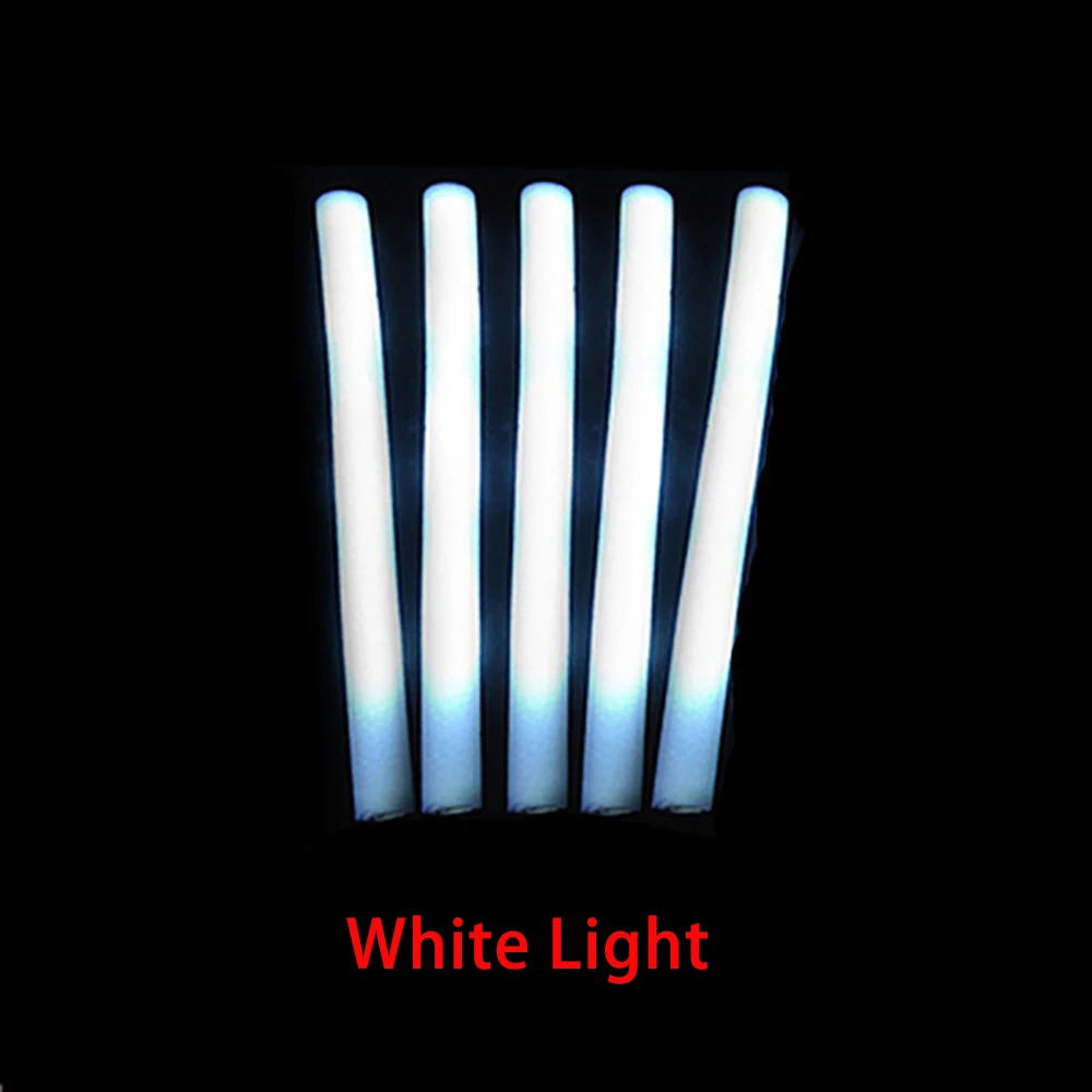 15-30-50-60-Pack-Bulk-White-LED-Glow-Sticks-RGB-Glow-Foam-Stick-Cheers ...