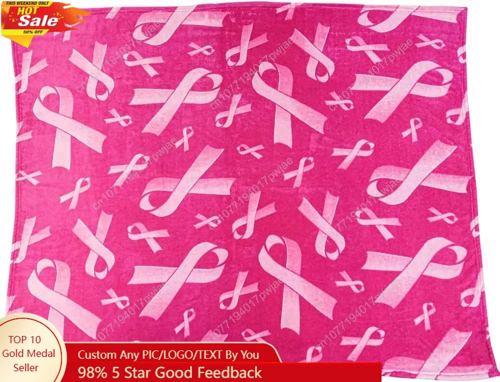 Pink Ribbon Pink Breast Cancer Awareness Support Super Soft Throw ...