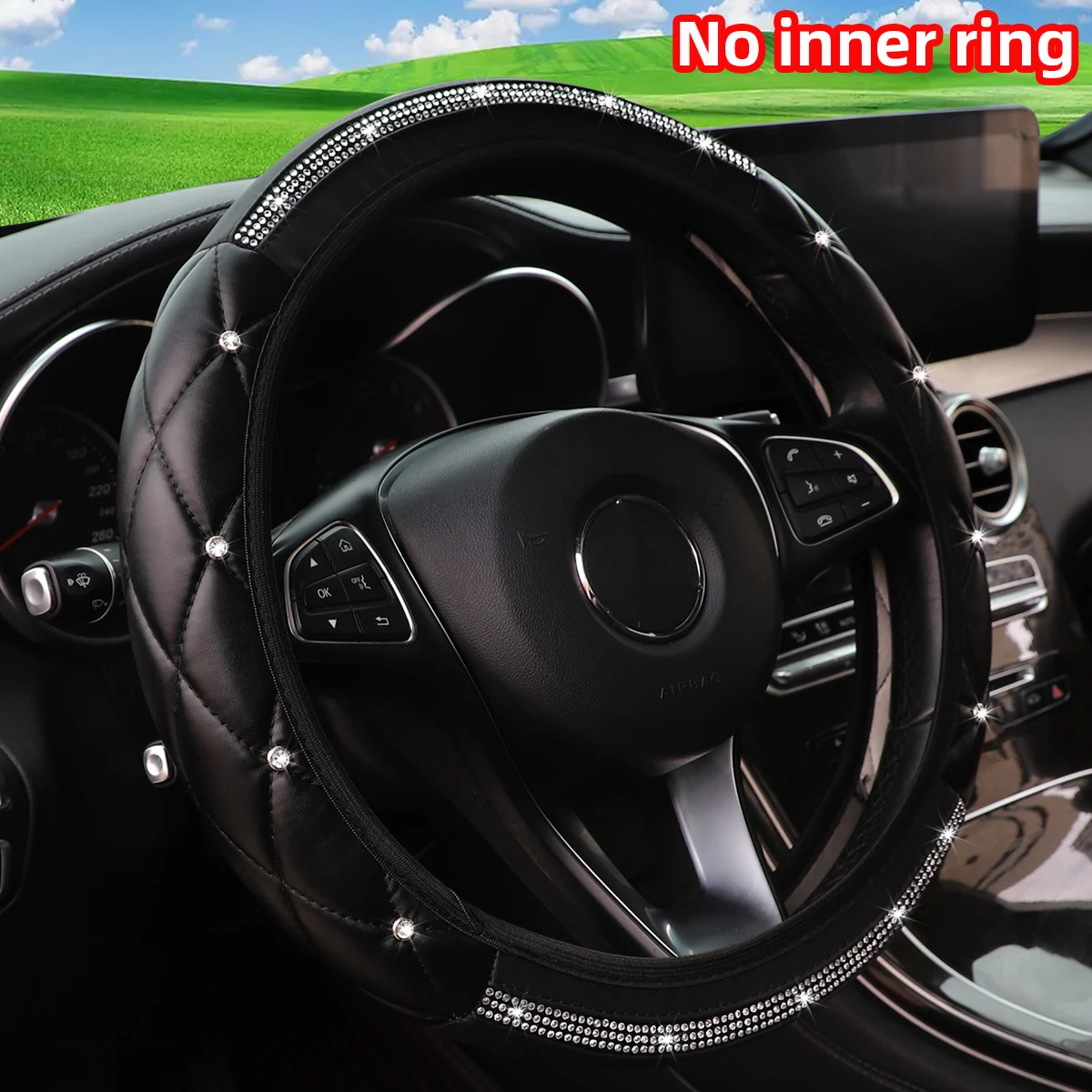 1 Lambskin Stereo Embroidery Set with Artificial Diamond Blingbling ...