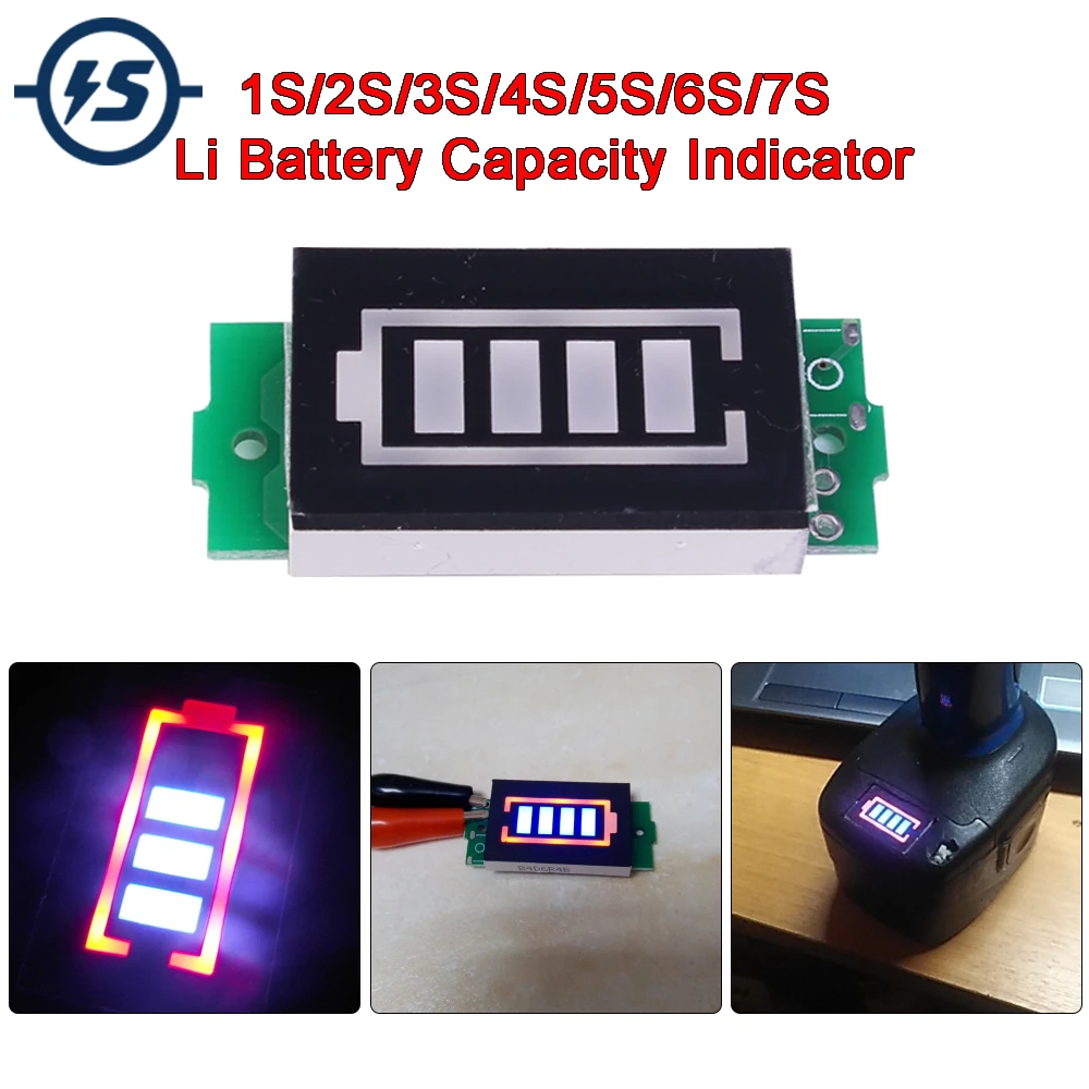 1S 2S 3S 4S 6S 7S Series Li Lithium Battery Capacity Indicator Display ...