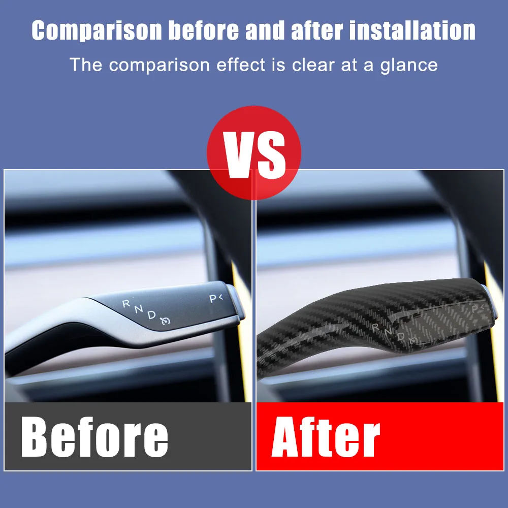 Car Column Shift Knob Cover Decor For Tesla Model 3 Y Armor Steering ...