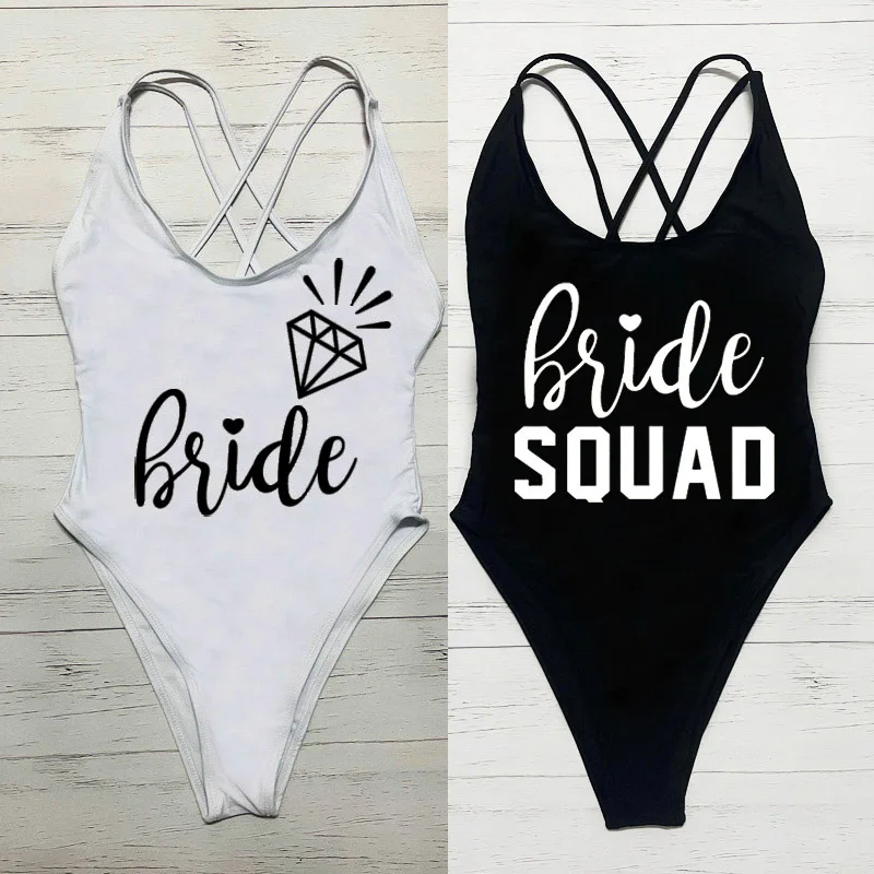 Bachelorette-Party-One-Piece-Swimsuit-Bride-Bride-Squad-Summer-Swimwear ...