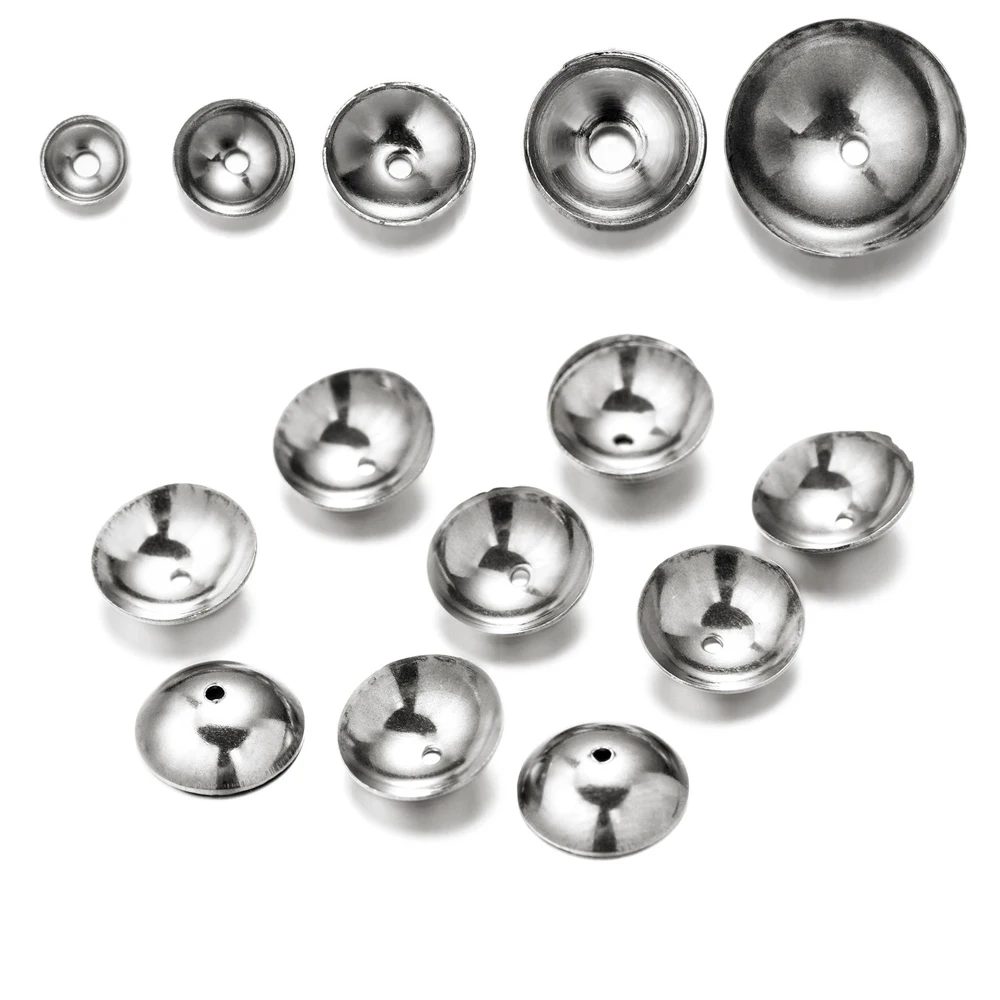 50pcs-lot-Stainless-Steel-Silver-Tone-Charm-Bead-Caps-Round-3-4-5-6-8mm ...