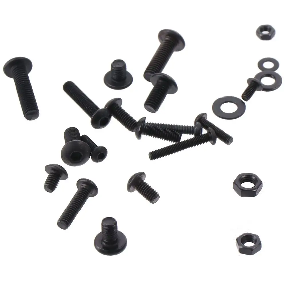 570Pcs-Black-Socket-Head-Screws-Washers-10-9-Grade-Carbon-Steel-Button ...