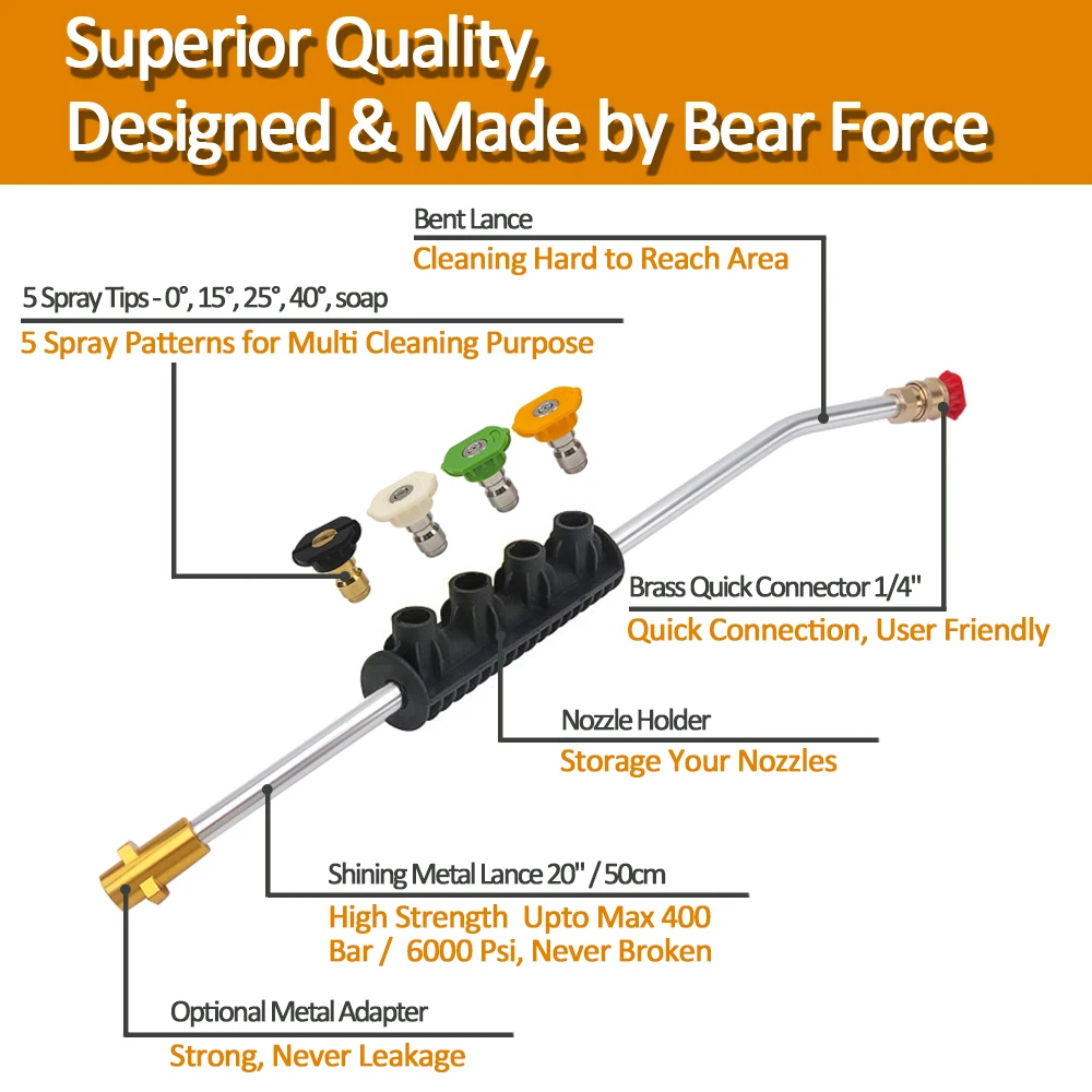 Buse de Lance à Jet en Métal pour Voiture,Pulvérisation d'Eau,Rapide ...