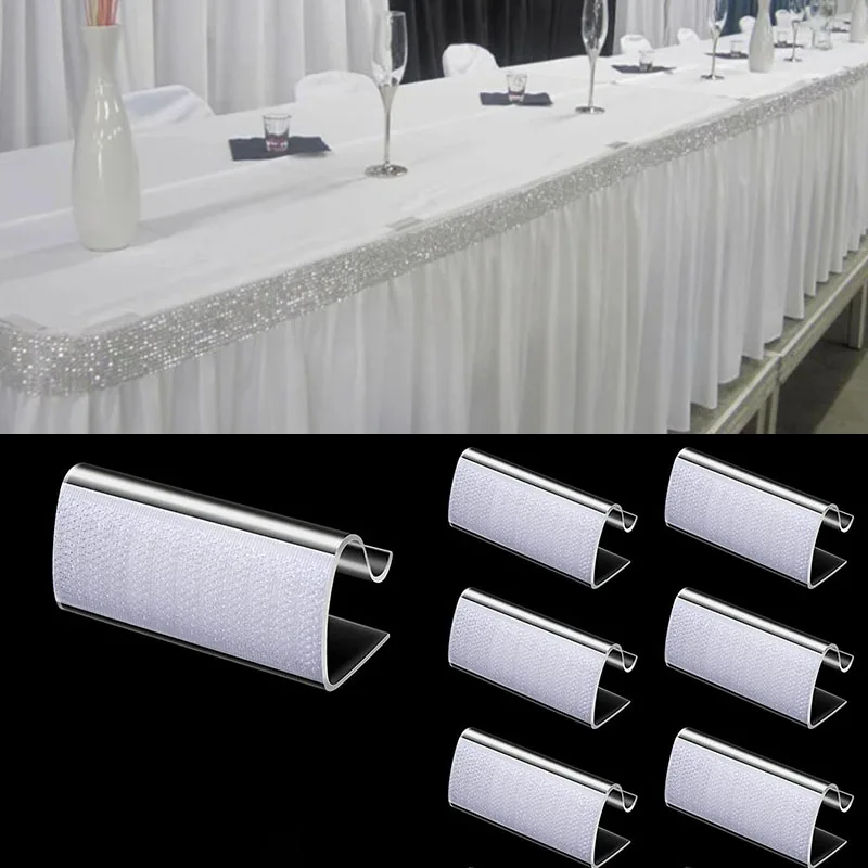 6Pcs Table Skirting Clips Table Cover Clear Tablecloth Clips Table Edge ...