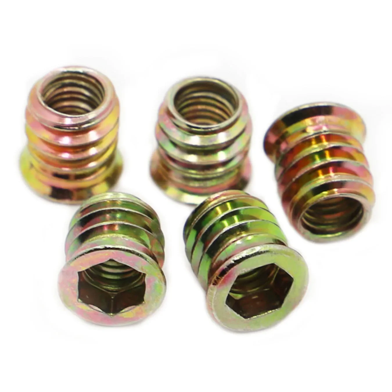 10pcs Carbon Steel Countersunk Hex Socket Drive Threaded Insert Nuts ...