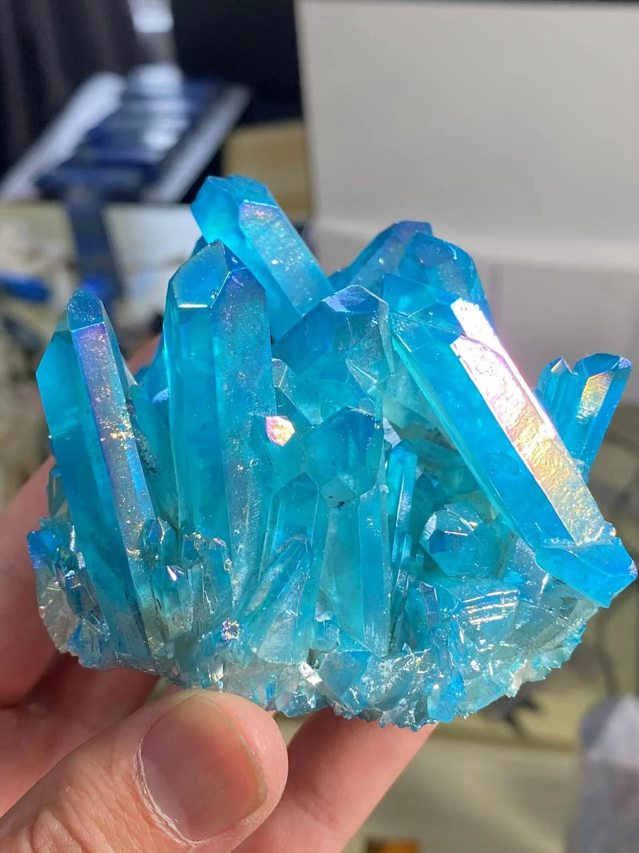 Blue Angel Halo Crystal Cluster Specimen Original Rock Yinghua Reiki ...