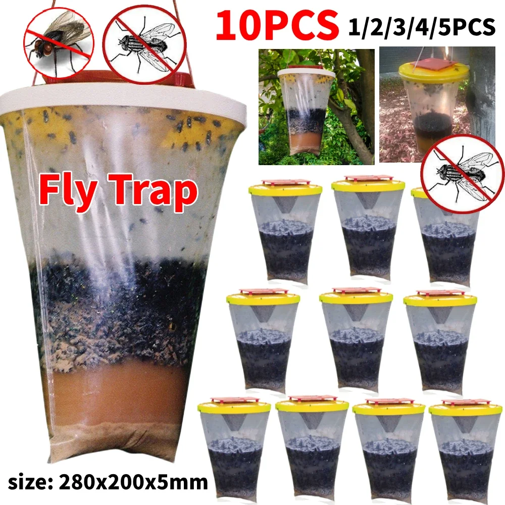 1-10PCS-Disposable-Outdoor-Fly-Trap-Non-toxic-Fly-Lure-Bag-Garden ...