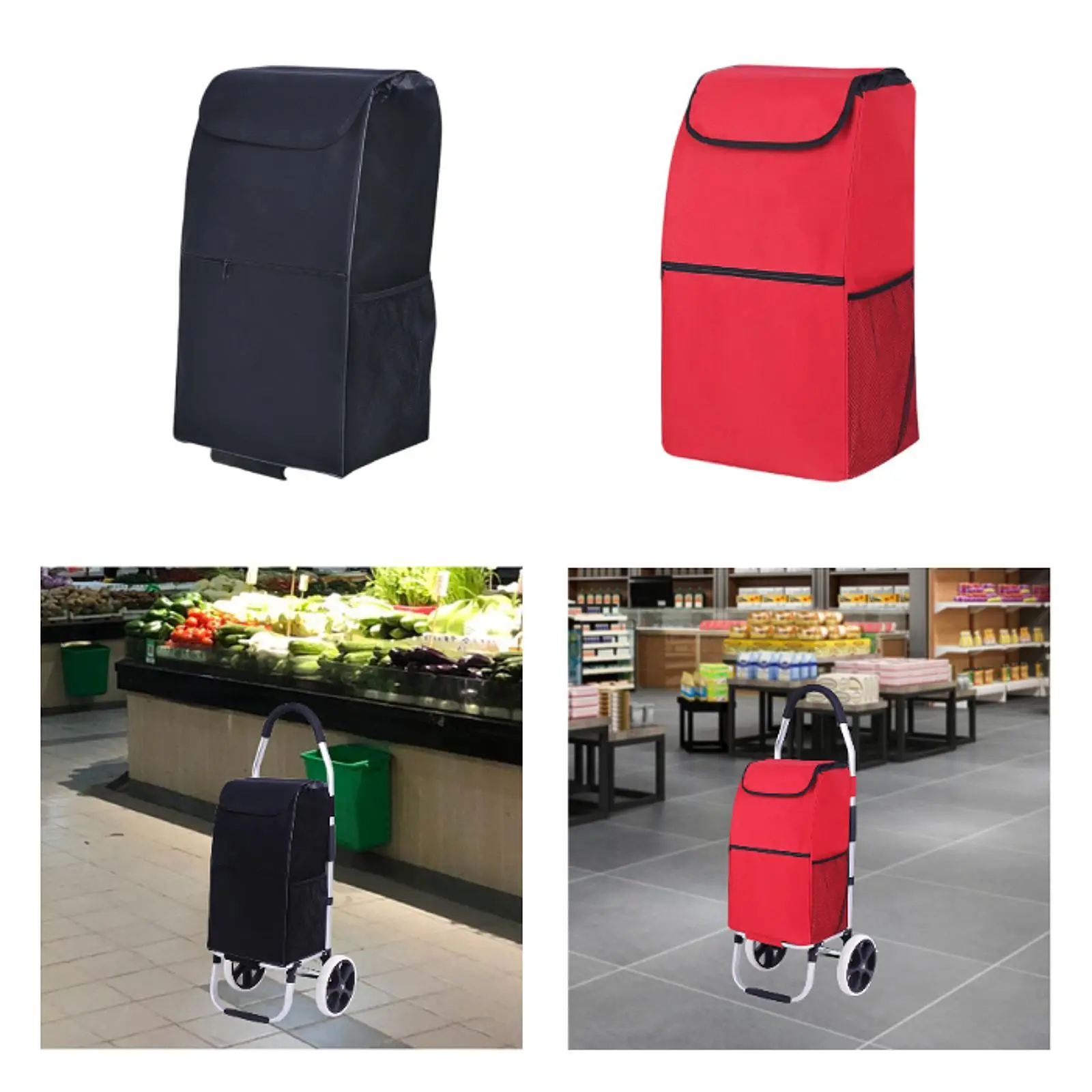 Shopping Cart Bag Folding Hand Truck Accessories with Front Pocket ...