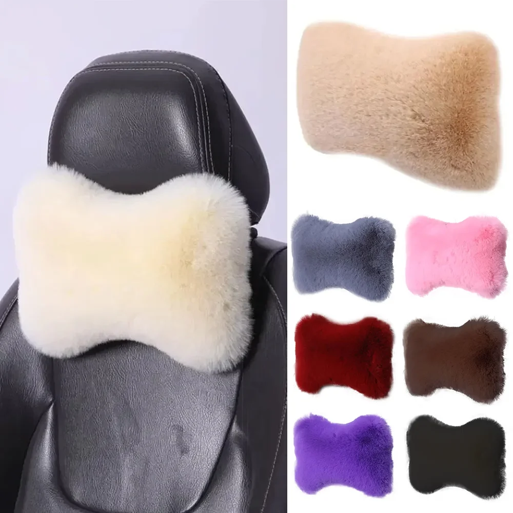 Car Neck Pillow Elastic Cotton Car Headrest Pillow Plush Neck Support ...