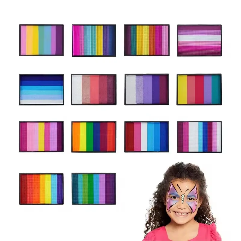 50g Split Cake Face Paint Body Art Painting Makeup Rainbow Water ...