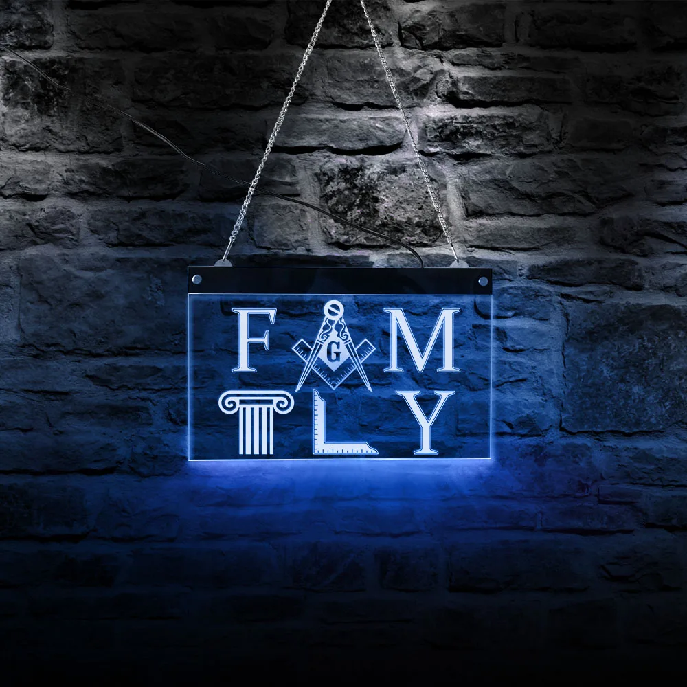 Masonic-Family-LED-Lighted-Sign-For-Living-Room-Freemason-Symbols ...