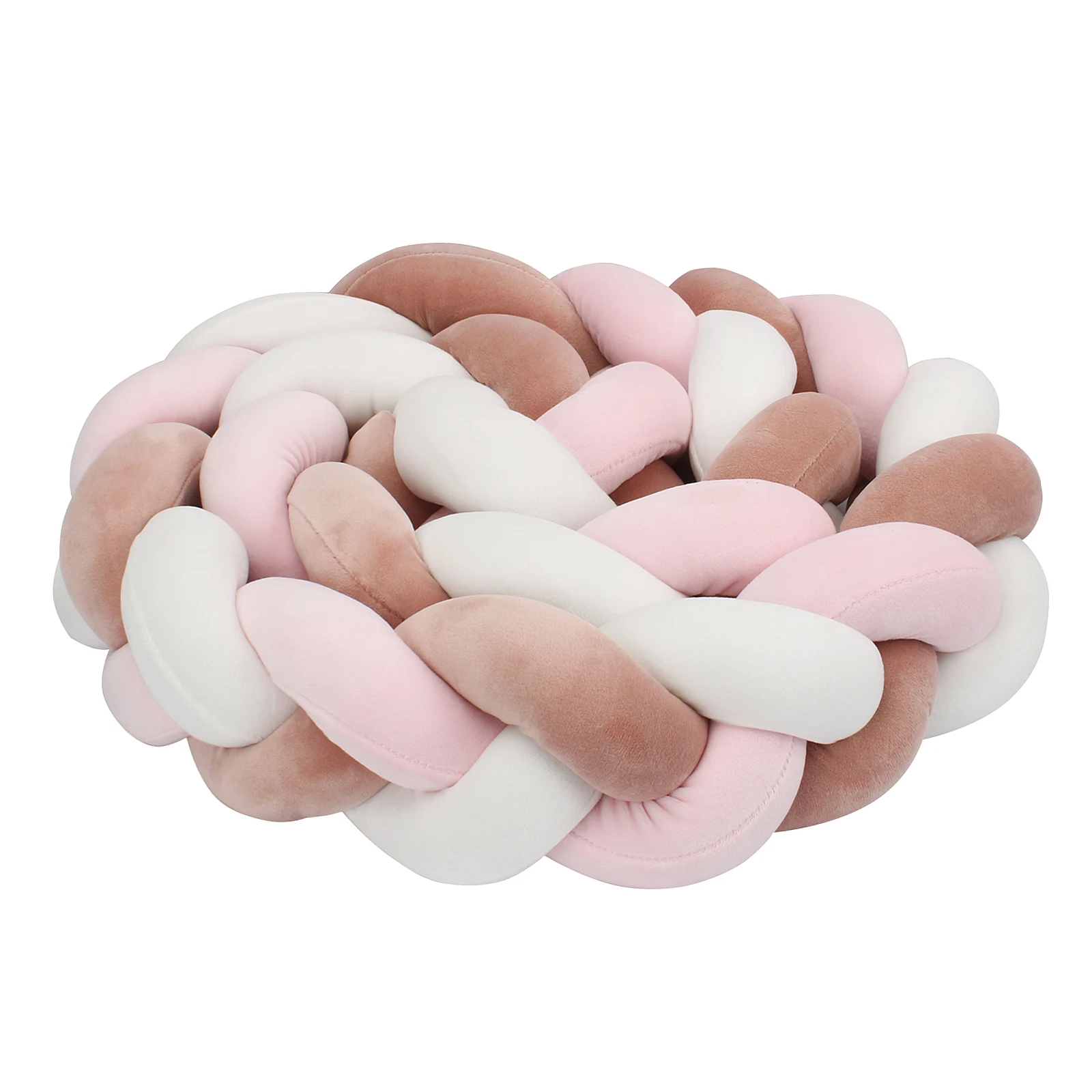 1-4M-Cot-Bumper-Baby-Handmade-Knotted-Braid-Weaving-Plush-Crib ...