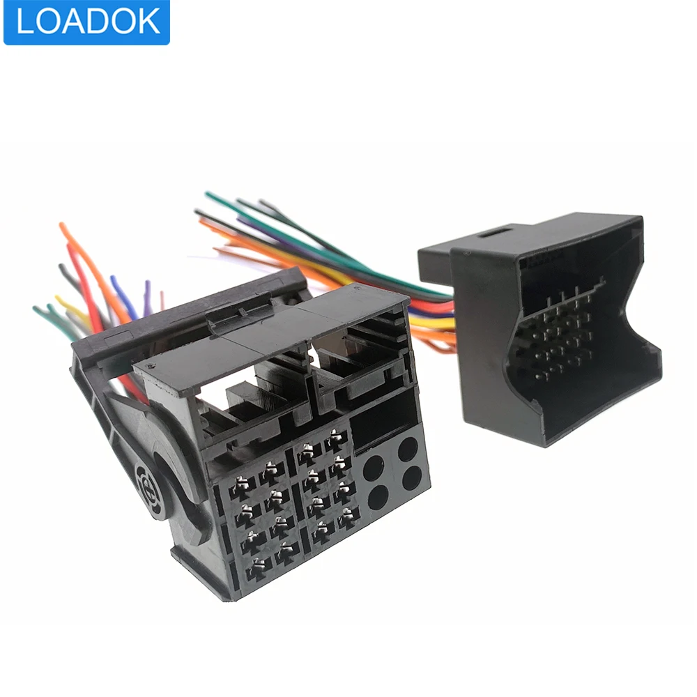 Universal Car Stereo Radio Male Female ISO Wire Harness QuadLock ...