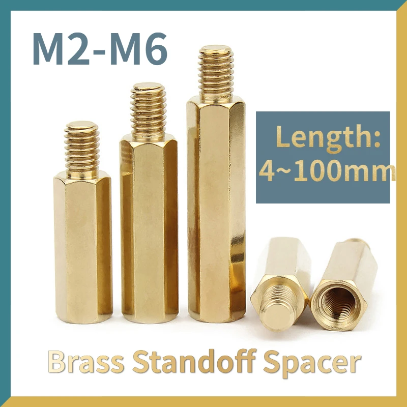 50-20-10-5pcs-Male-to-Female-Brass-Spacer-Long-Hexagonal-Brass-PCB ...